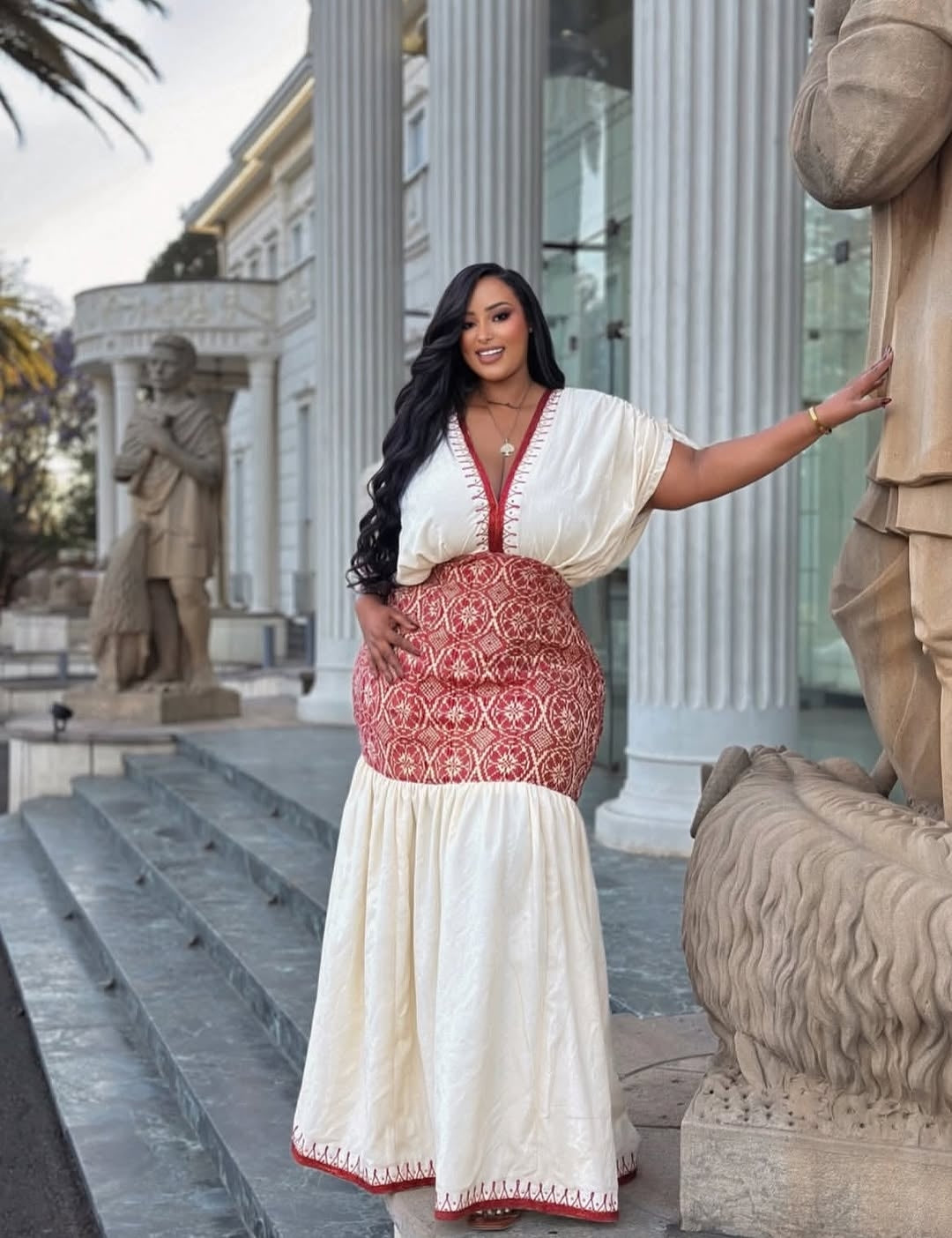 Ethiopia Traditional Dress – Luxury Red Habesha Cultural Dress Inspire ...