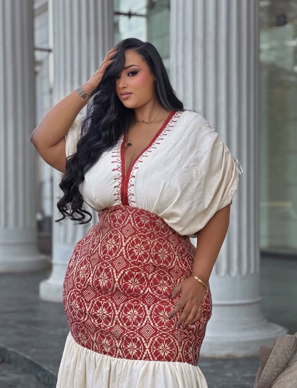 Ethiopia Traditional Dress – Luxury Red Habesha Cultural Dress Inspire ...